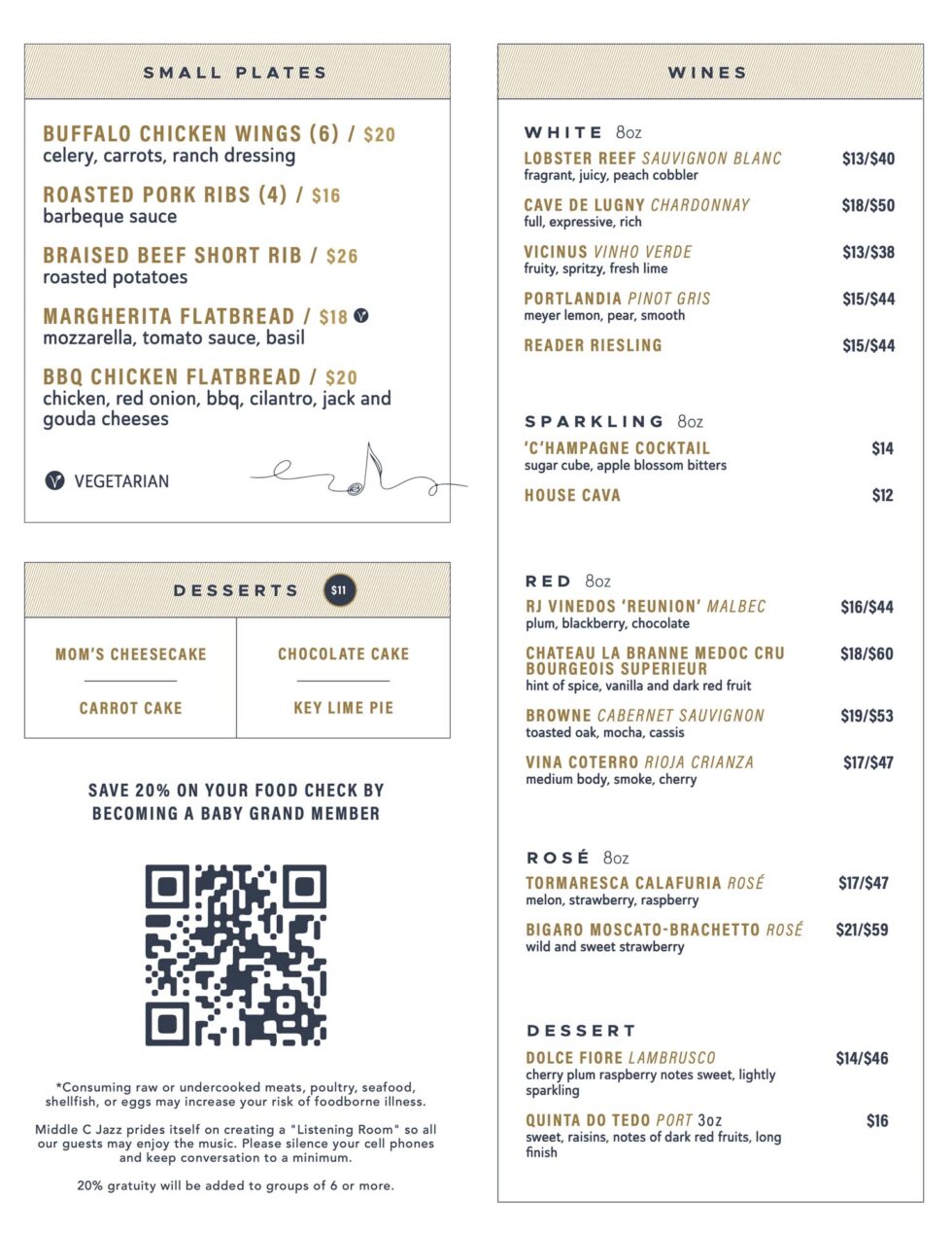 Food + Drinks - Middle C Jazz